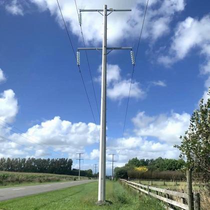 China 26FT 8 -11M Hot-dip Galvanized Swaged Tubular Utility Pole ...